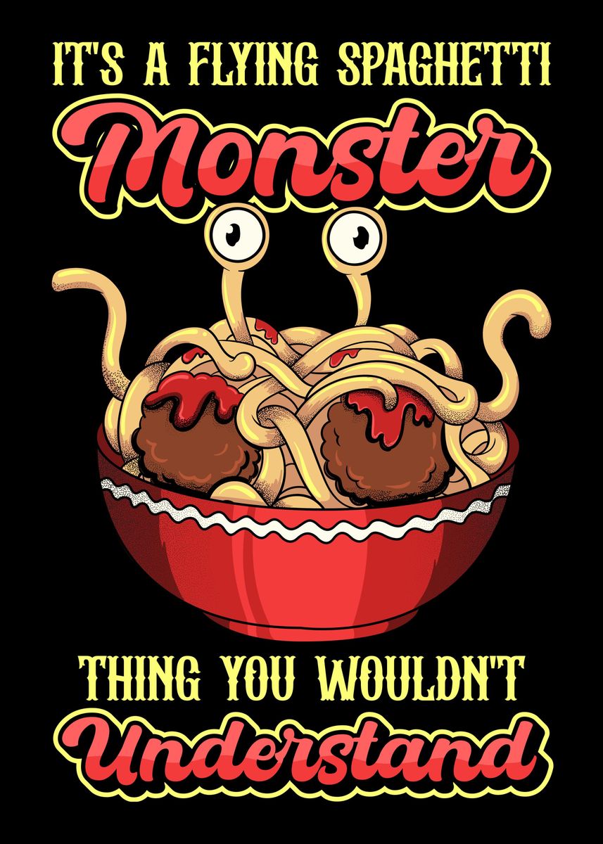 'Flying Spaghetti Monster' Poster, picture, metal print, paint by ...