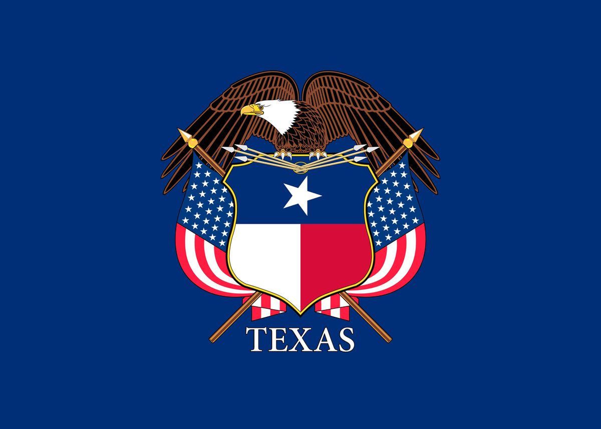 'Texas Flag and Eagle ' Poster by Bruce Stanfield | Displate