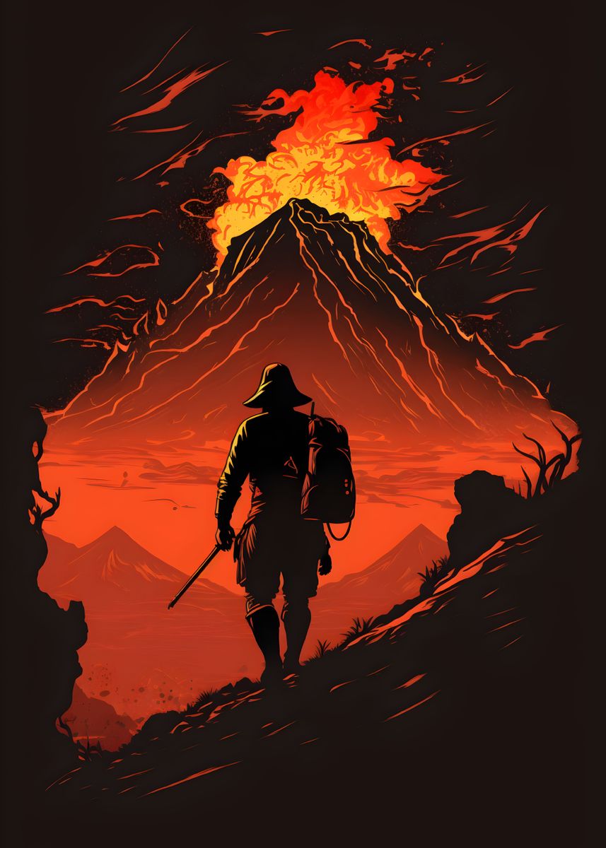 'Erupting Volcano Explorer' Poster, picture, metal print, paint by Maël ...