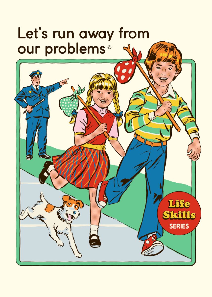 'Let's Run Away' Poster, picture, metal print, paint by Steven Rhodes ...