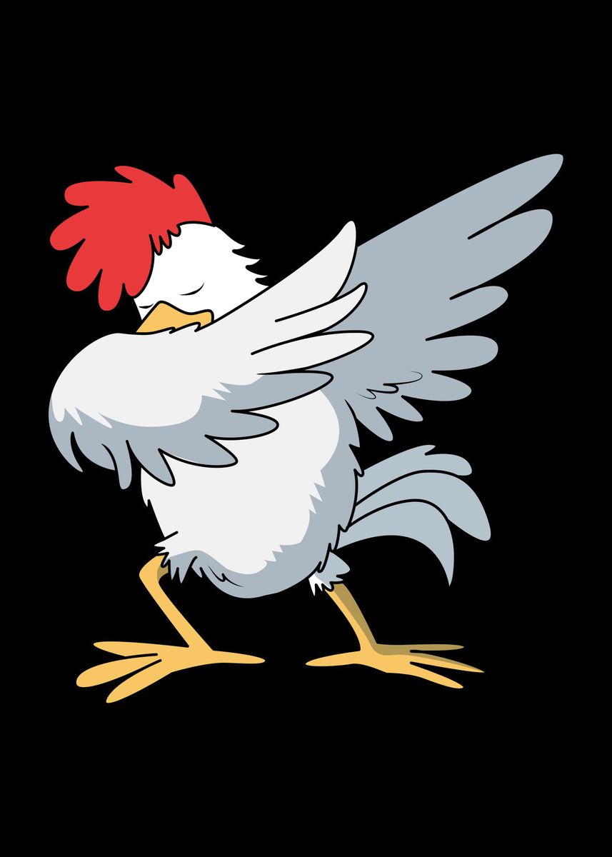 'Dabbing Chicken' Poster, picture, metal print, paint by FunnyGifts ...