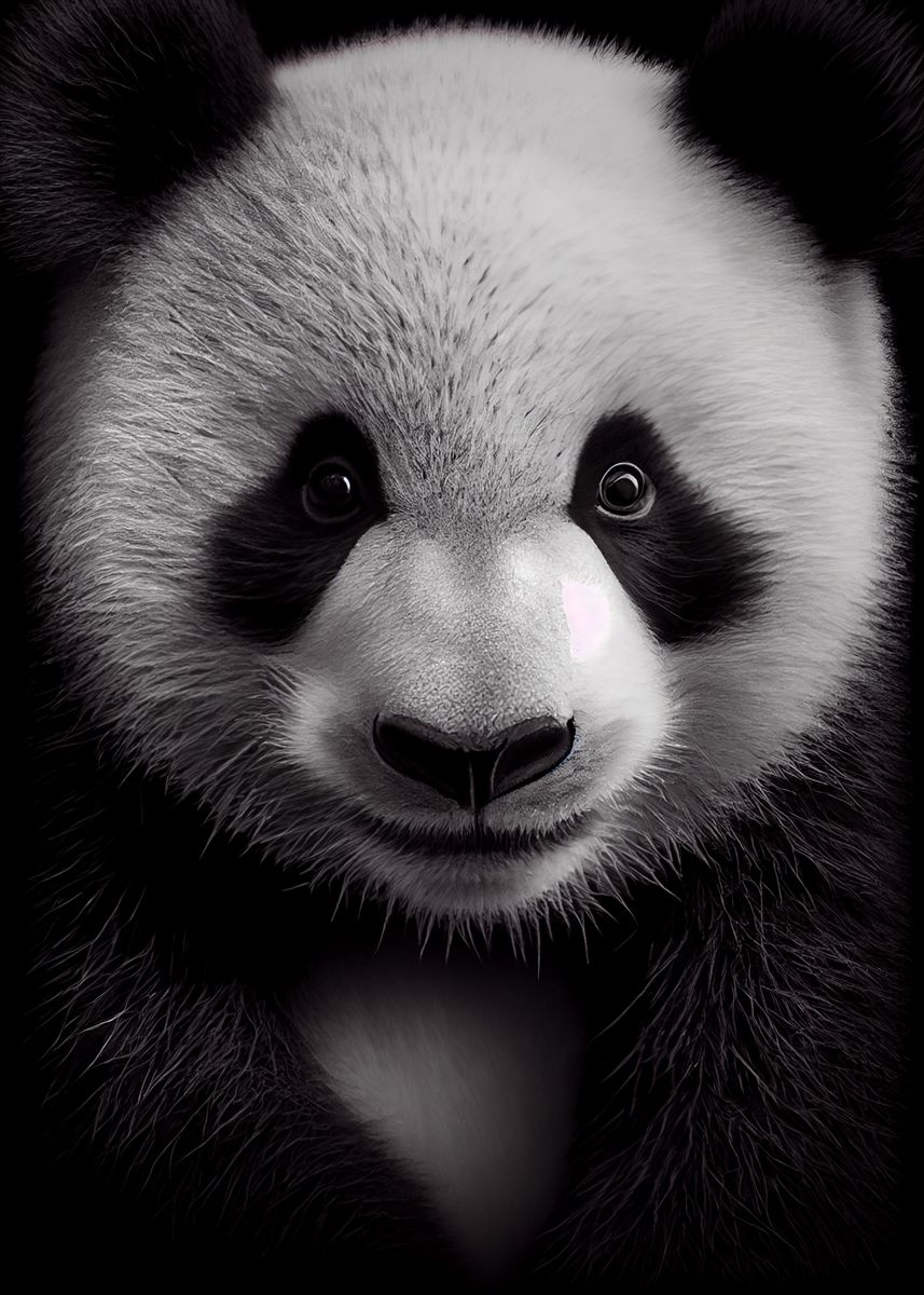 'Panda Closeup' Poster, picture, metal print, paint by DecoyDesign ...