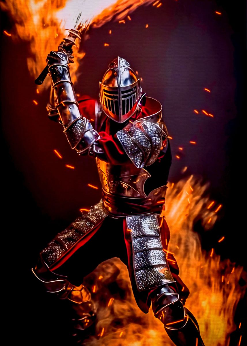 'Knight Fantasy' Poster, picture, metal print, paint by tra avis | Displate