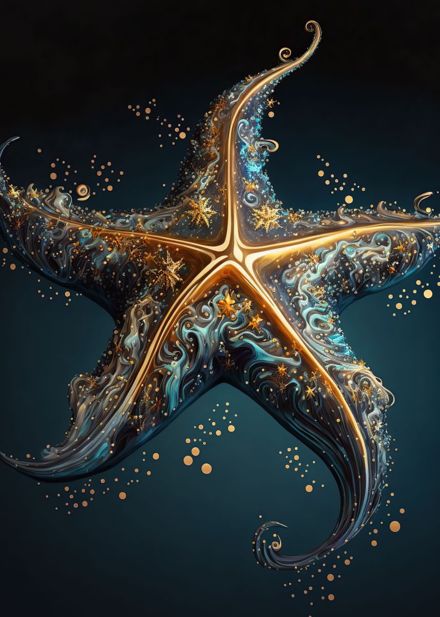 'watercolour starfish ' Poster, picture, metal print, paint by lauren ...
