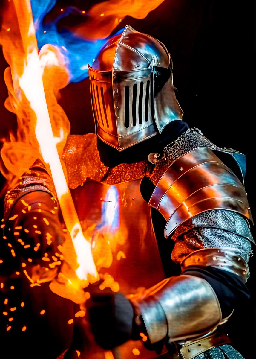 'Knight Fantasy' Poster, picture, metal print, paint by tra avis | Displate