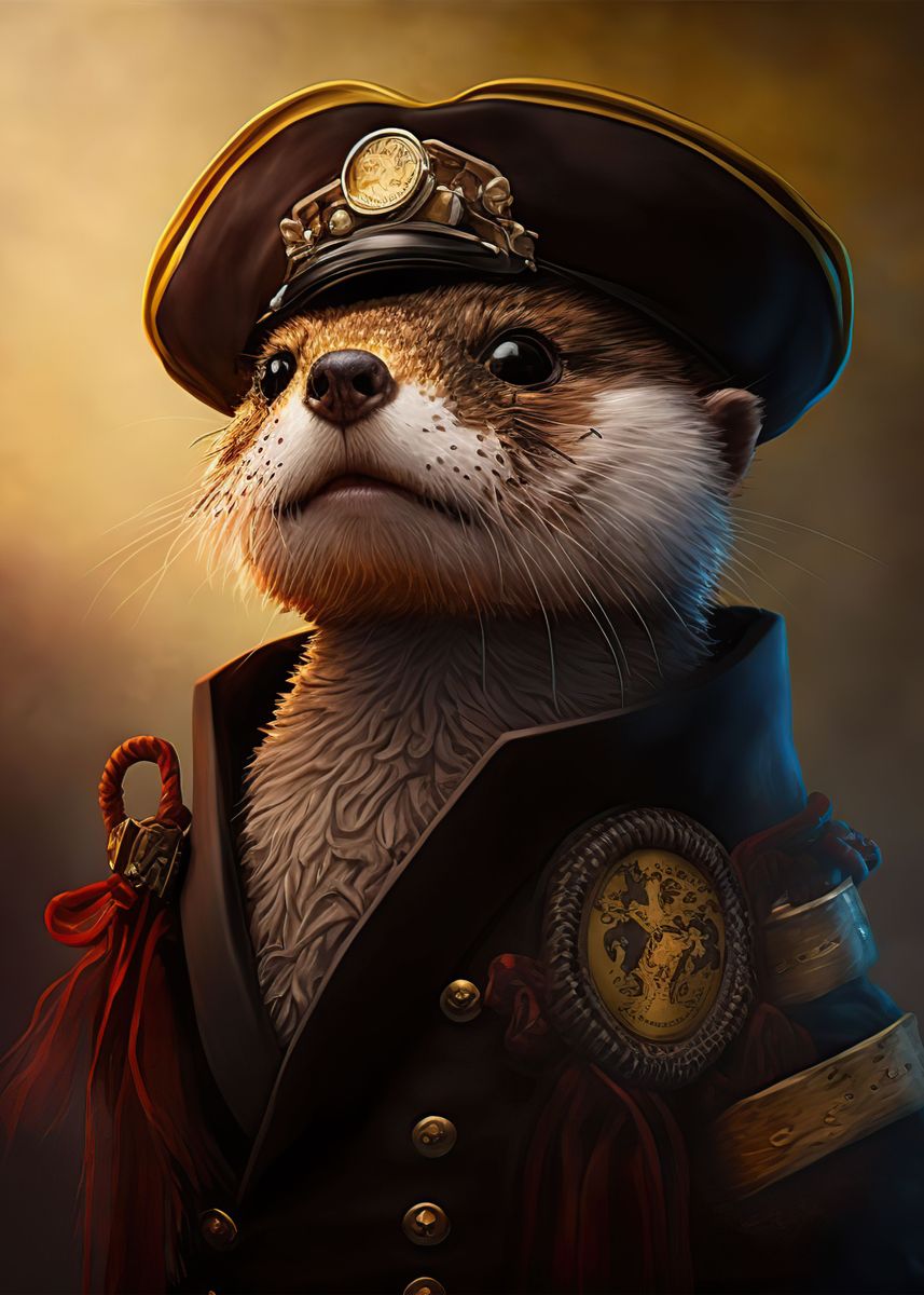 'Pirate otter' Poster, picture, metal print, paint by Anime Poster ...