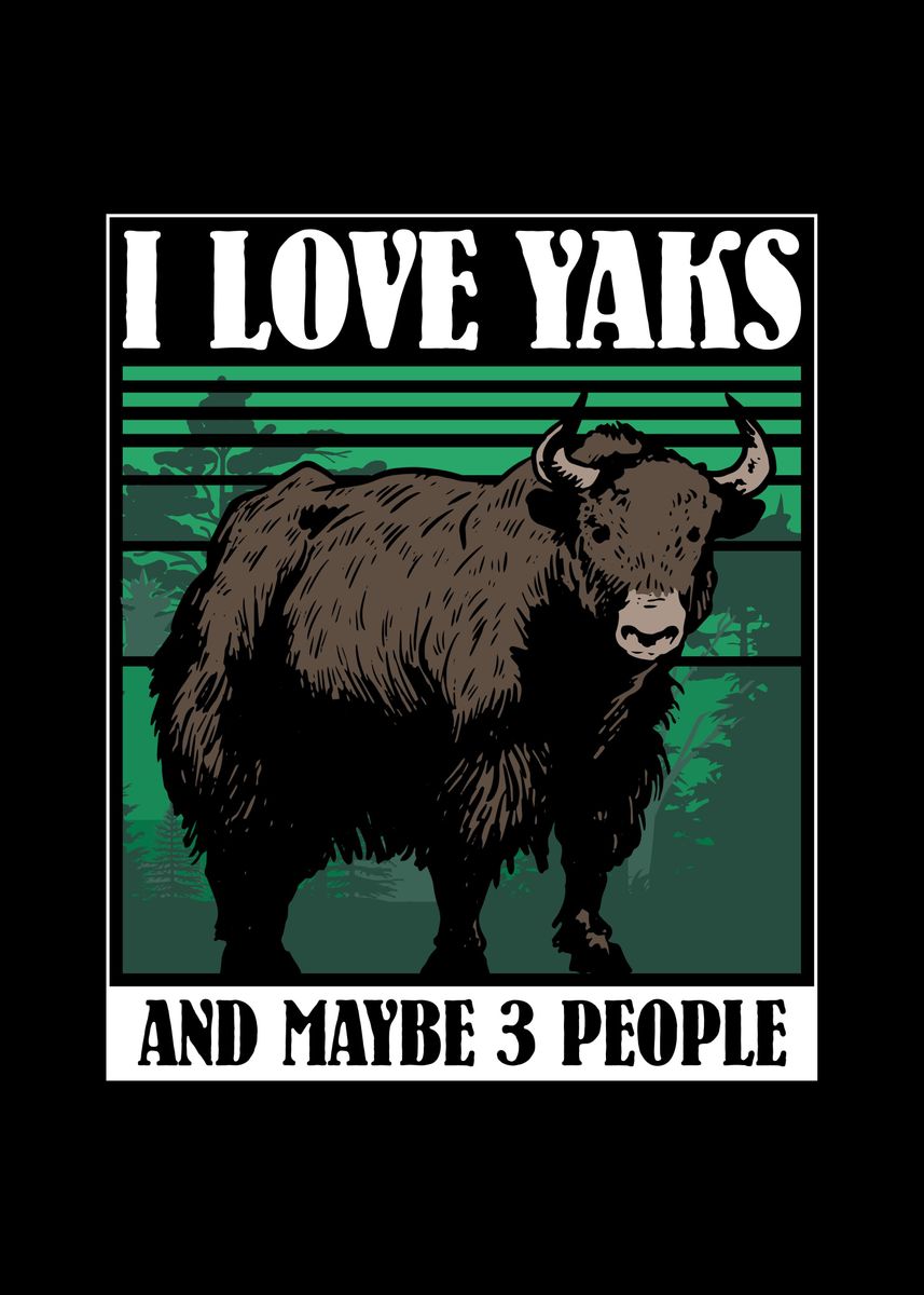 'Yak' Poster, picture, metal print, paint by Sebastian Wünsche | Displate