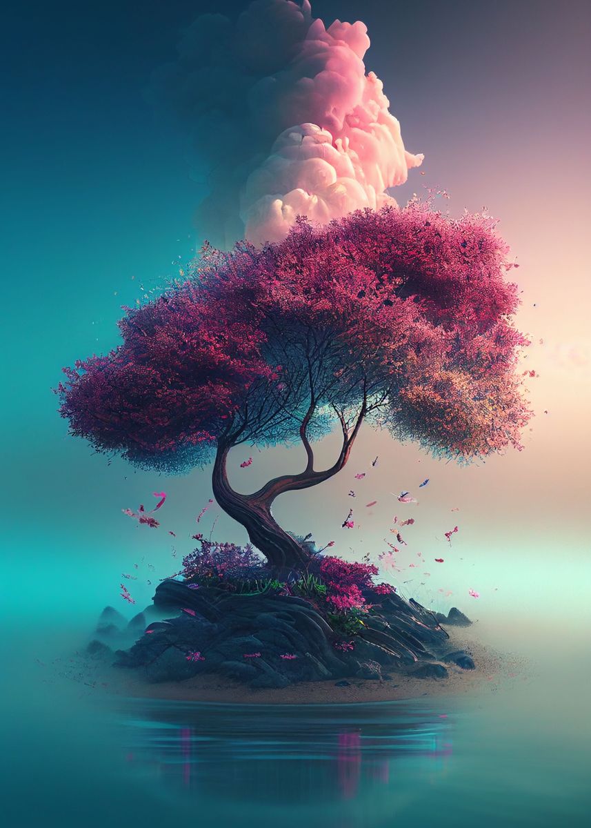 'Sakura Tree Cherry Blossom' Poster, picture, metal print, paint by ...