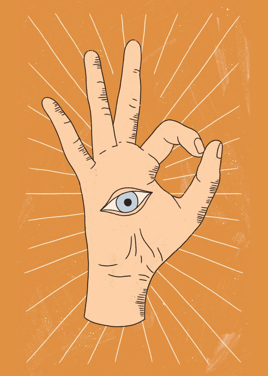 'One Eye Hand' Poster, picture, metal print, paint by Teewyld | Displate