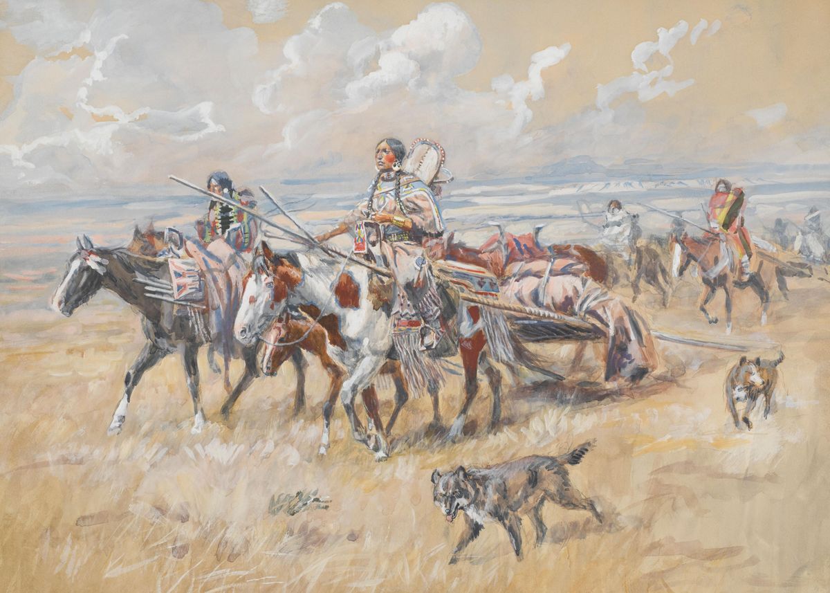 'Migrating Indian Tribe' Poster by Makanaki | Displate