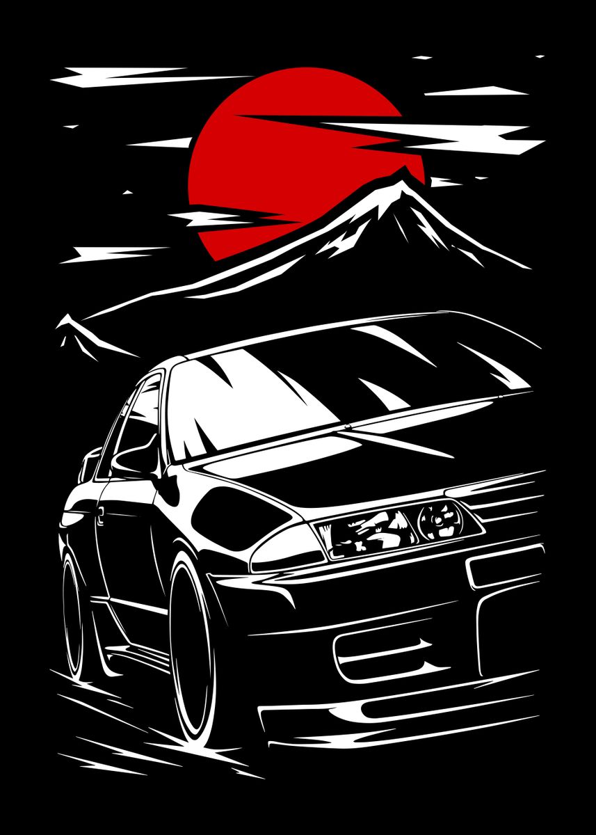 'Nissan R32 Skyline' Poster, picture, metal print, paint by Faissal ...