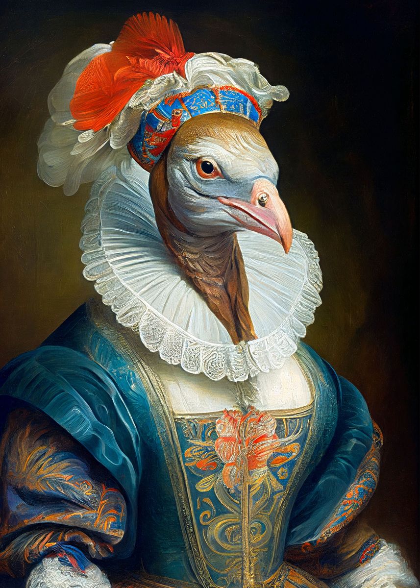 'Baroque Turkey' Poster, picture, metal print, paint by Slowbird | Displate