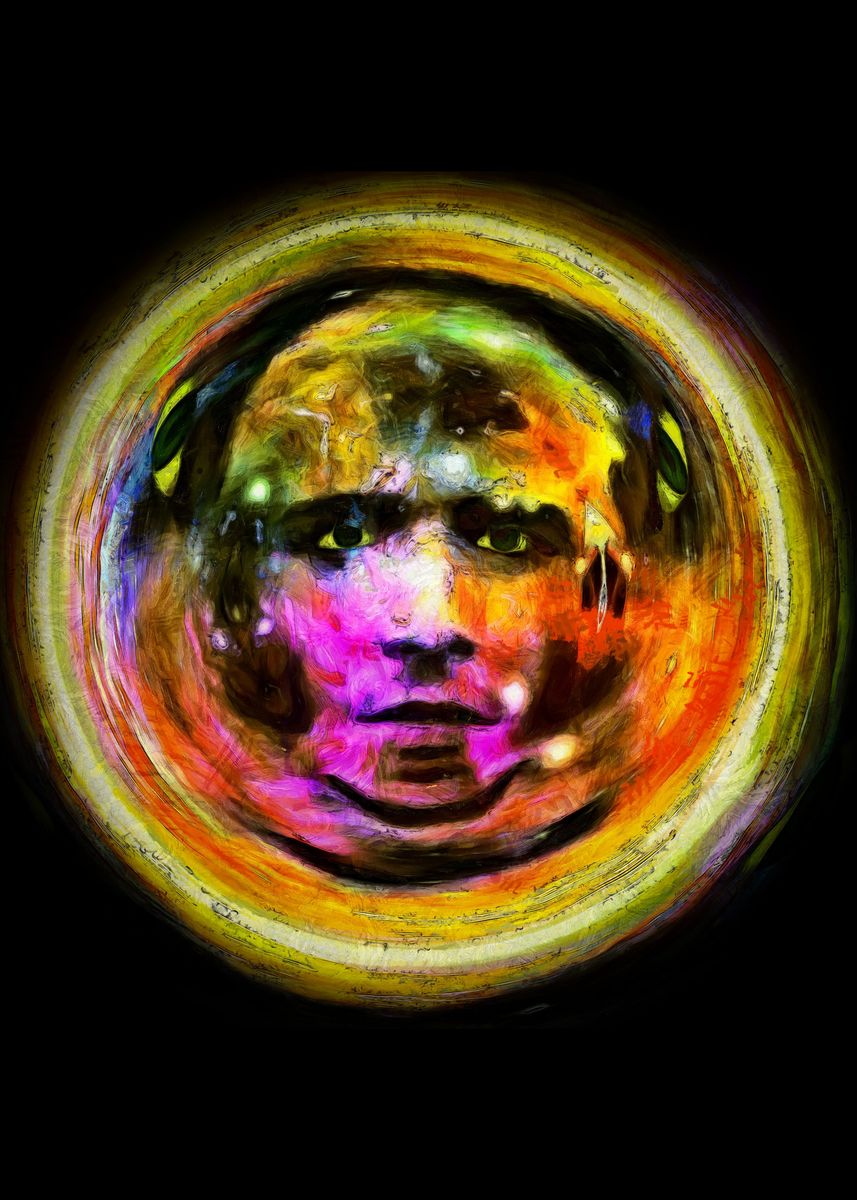 'Cosmic face' Poster, picture, metal print, paint by Bruce Rolff | Displate