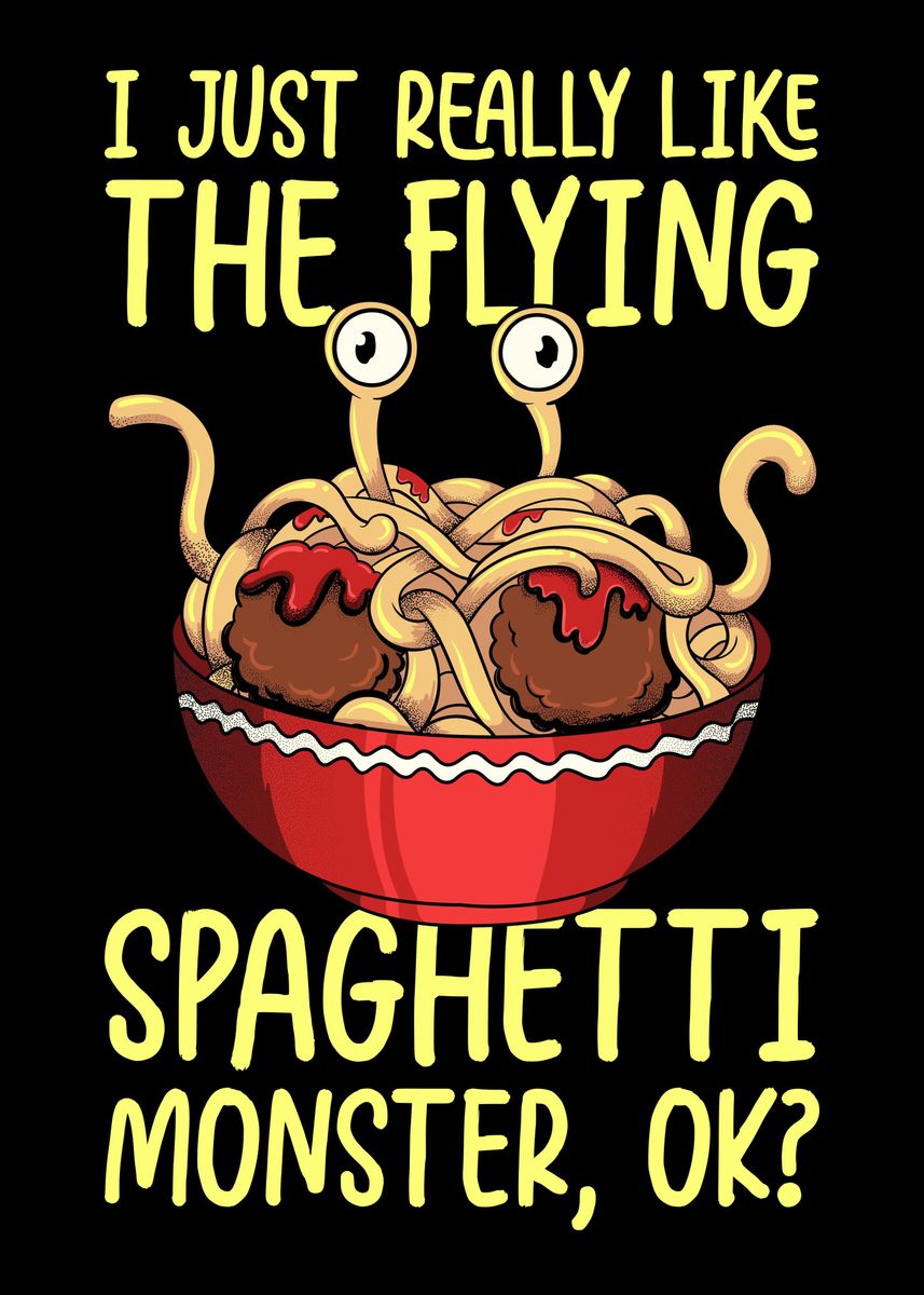 'Flying Spaghetti Monster' Poster, picture, metal print, paint by ...