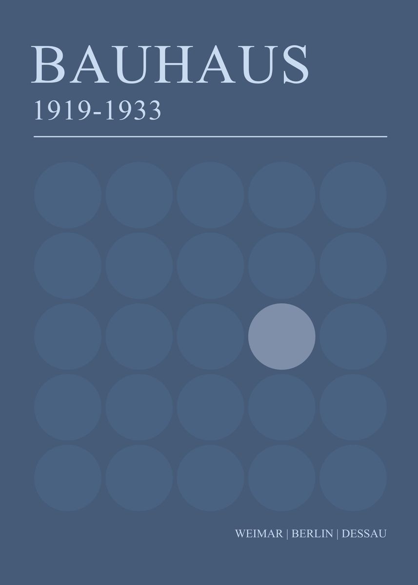 'Poster Bauhaus Blue 1919' Poster, picture, metal print, paint by ...