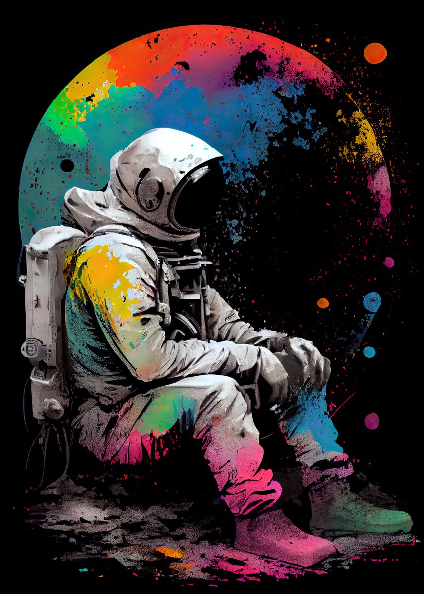'Painting Astronaut ' Poster by Killa Studio | Displate