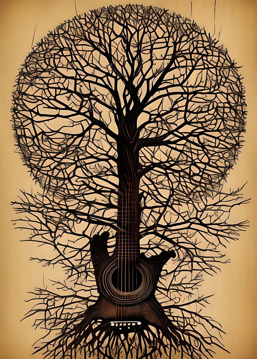 'Guitar Tree Music' Poster, picture, metal print, paint by Max Ronn ...