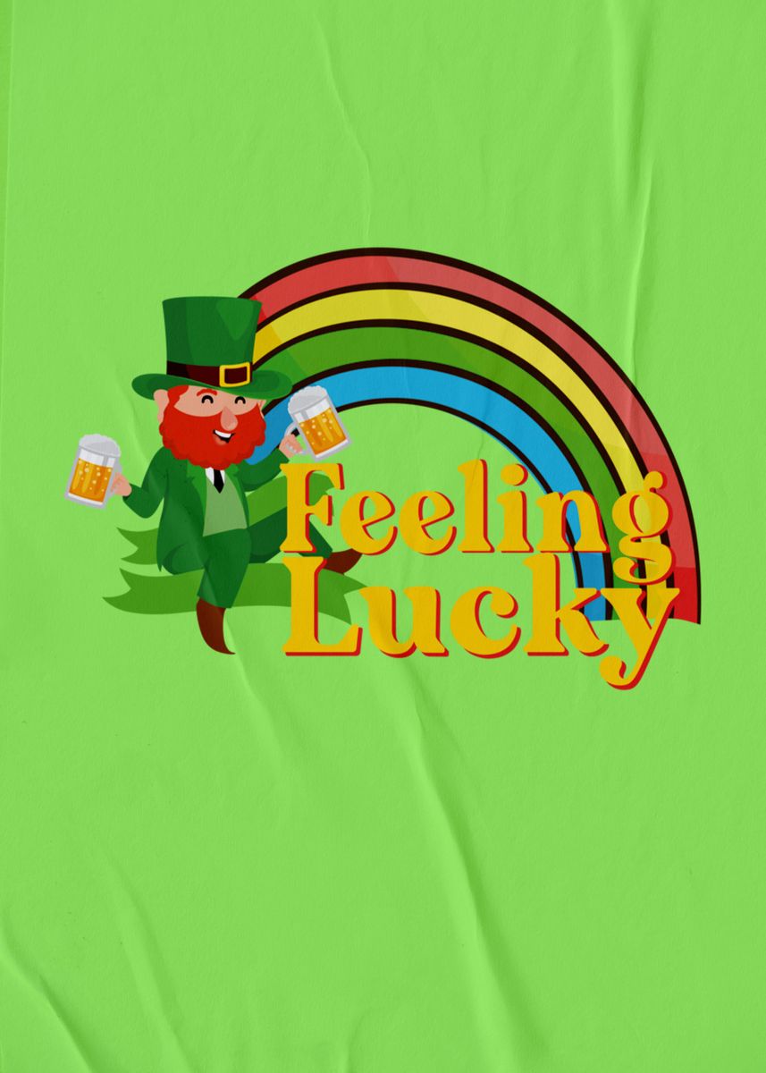 'feelin lucky st patricks ' Poster, picture, metal print, paint by ...