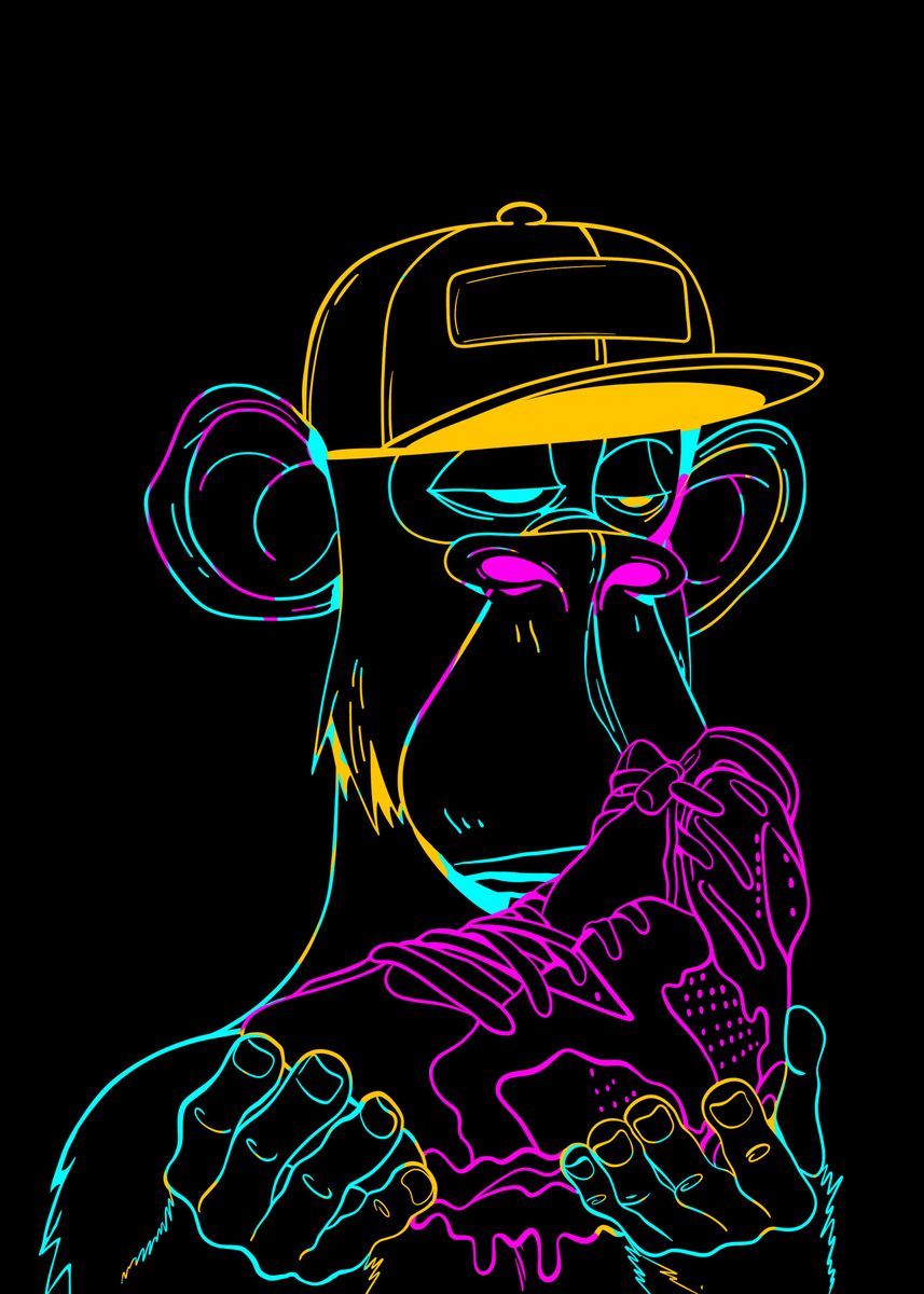 'Bored ape' Poster, picture, metal print, paint by Magic Apes | Displate
