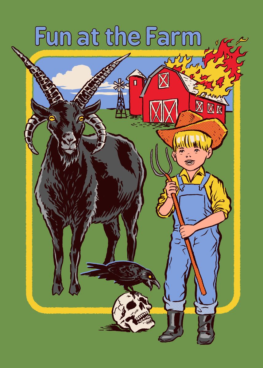 'Fun at the farm' Poster, picture, metal print, paint by Steven Rhodes ...