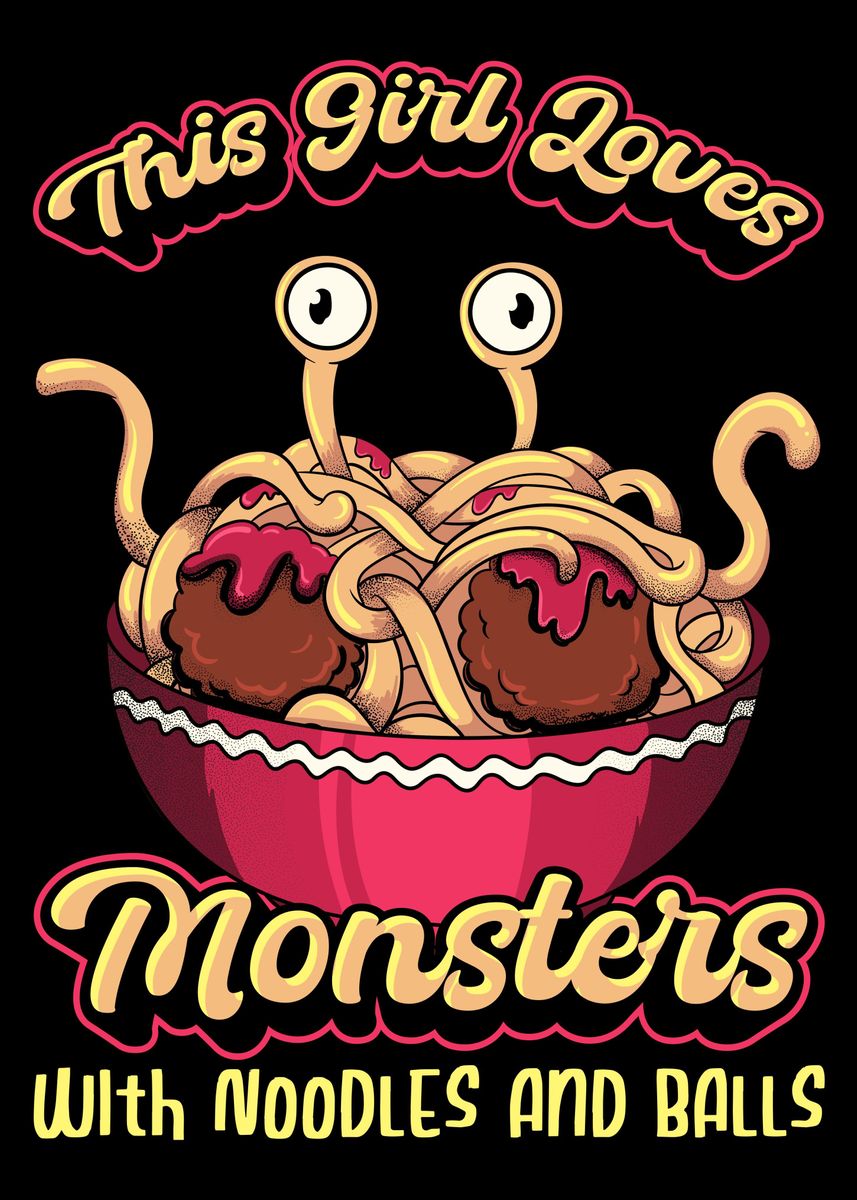 'Flying Spaghetti Monster' Poster, picture, metal print, paint by ...