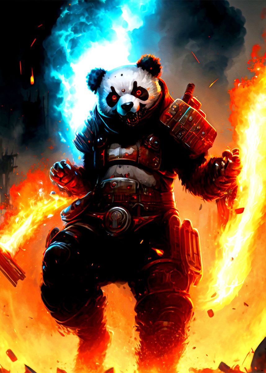 'Panda Warrior' Poster, picture, metal print, paint by Anie Nesta ...