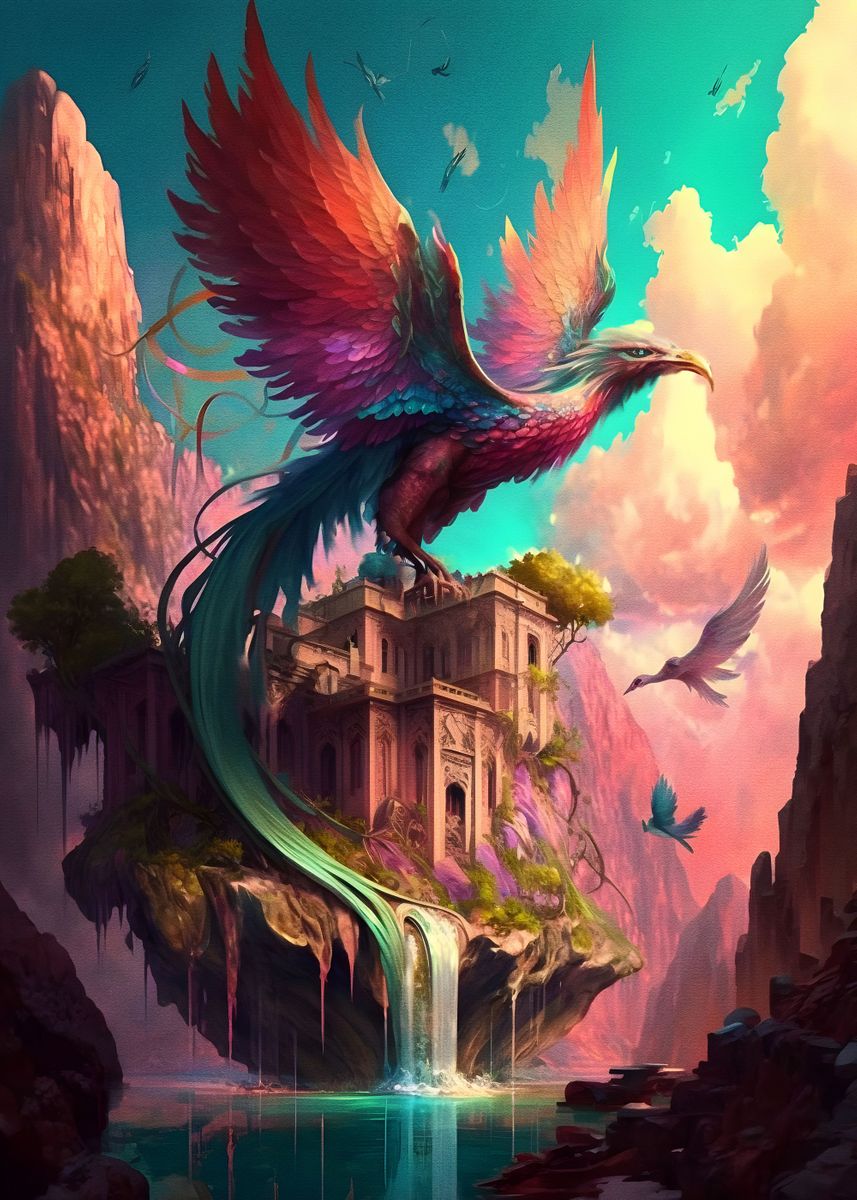 'Phoenix in the palace' Poster, picture, metal print, paint by Muhammad ...