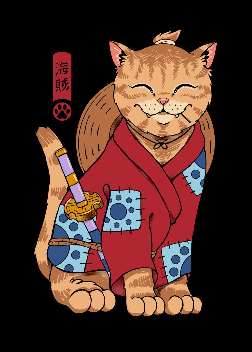 'Pirate Meowster' Poster, picture, metal print, paint by vp trinidad ...