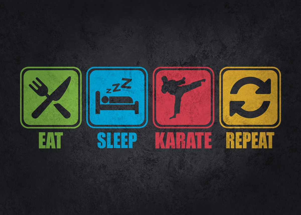 'Eat Sleep Karate Repeat' Poster by CHAN | Displate