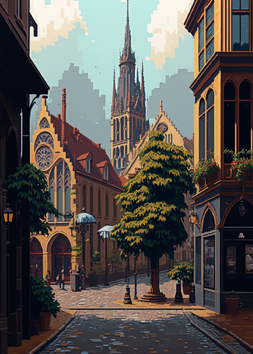 'Metz Pixel Art' Poster, picture, metal print, paint by M Art | Displate