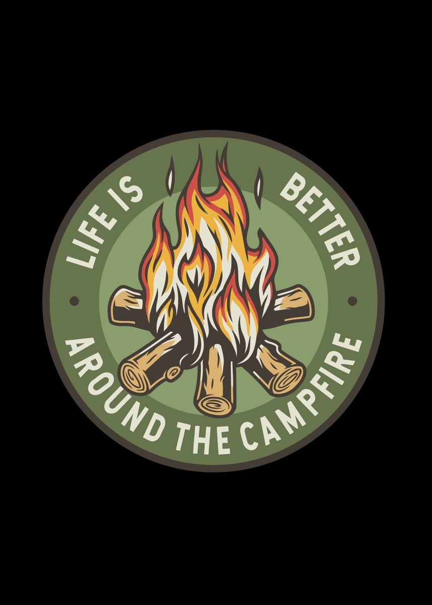 'CAMP FIRE' Poster, picture, metal print, paint by Lugu Poerawidjaja ...