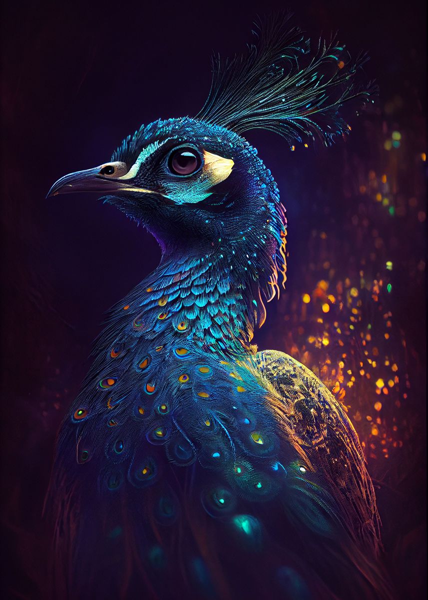 'Peacock Lighting' Poster, picture, metal print, paint by DecoyDesign ...