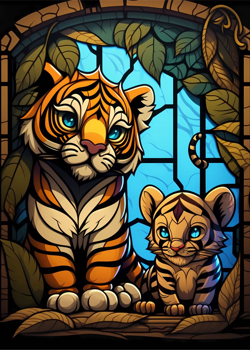 'Tiger Wondrous' Poster, picture, metal print, paint by Mollieu World ...