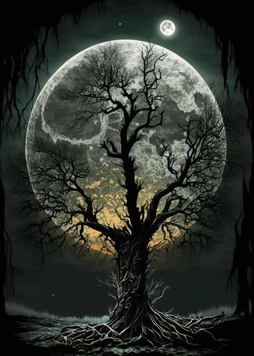 'Moonlit Shadows' Poster, picture, metal print, paint by Anxhela Sufa ...