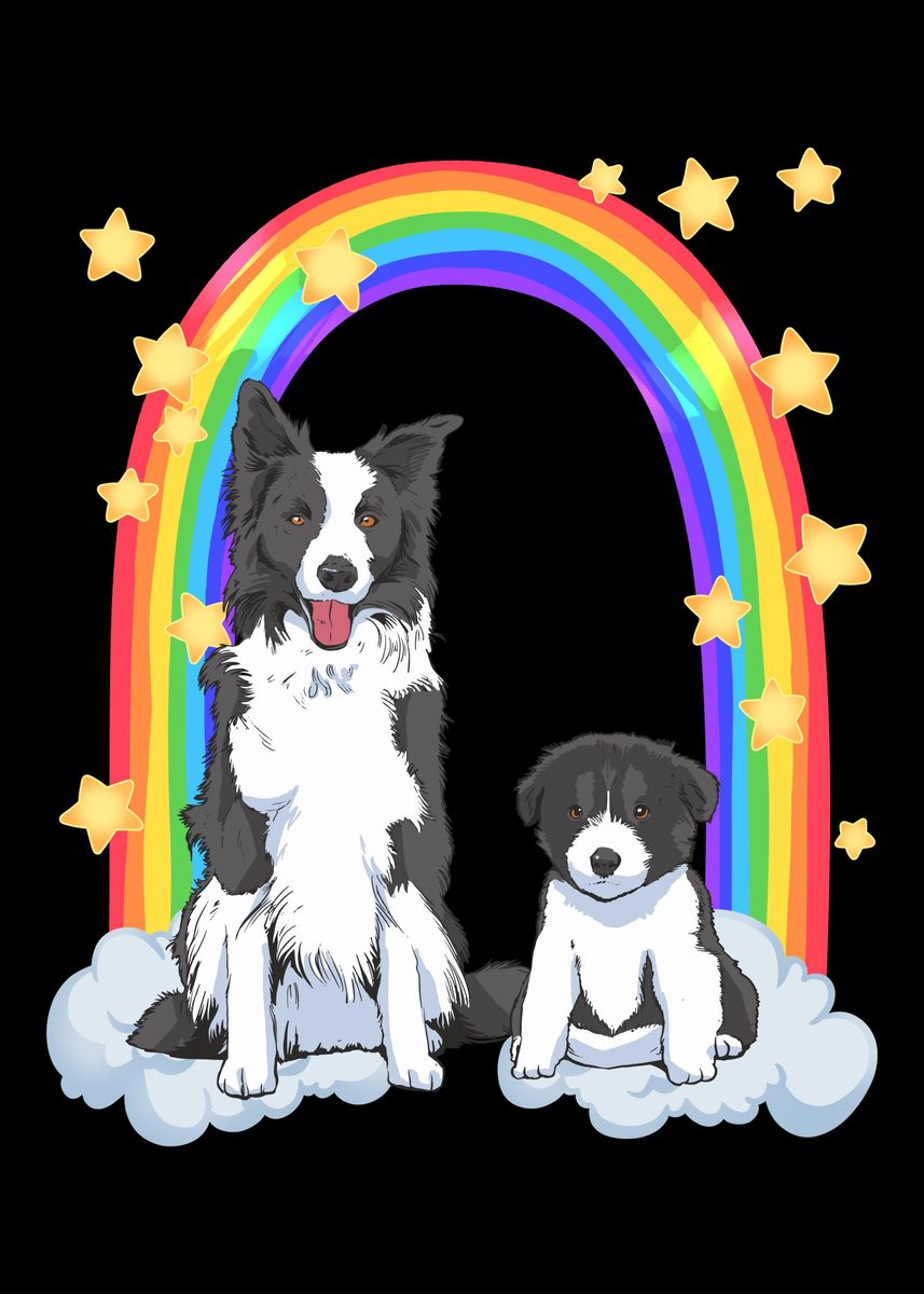 'Dogs rainbow children dear' Poster, picture, metal print, paint by ...
