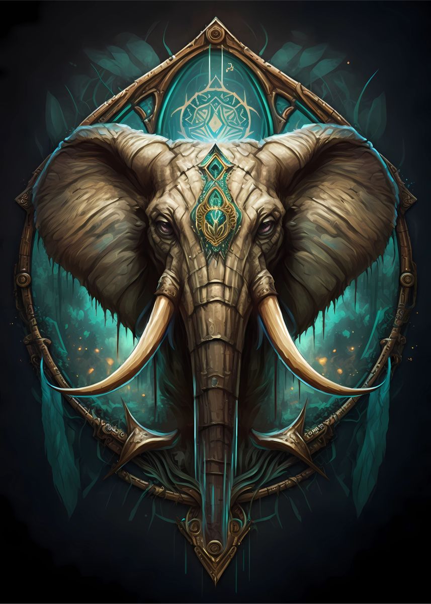 'Elephant Fairy godmother' Poster, picture, metal print, paint by ...