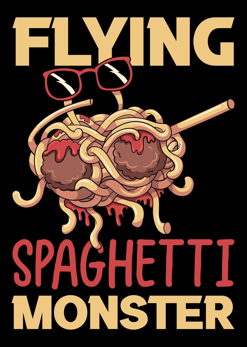 'Flying Spaghetti Monster' Poster, picture, metal print, paint by ...