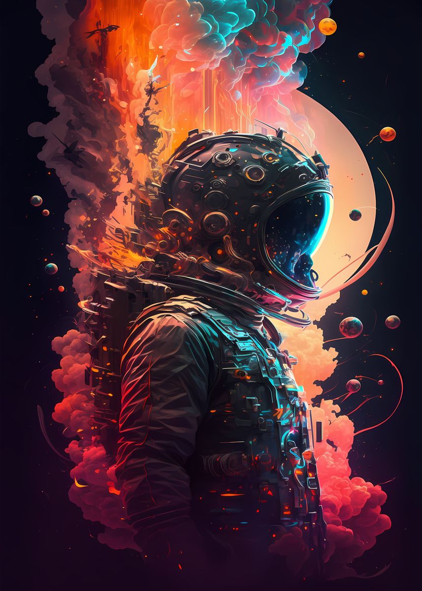 'Abstract Space Cyberpunk' Poster, picture, metal print, paint by Jay ...