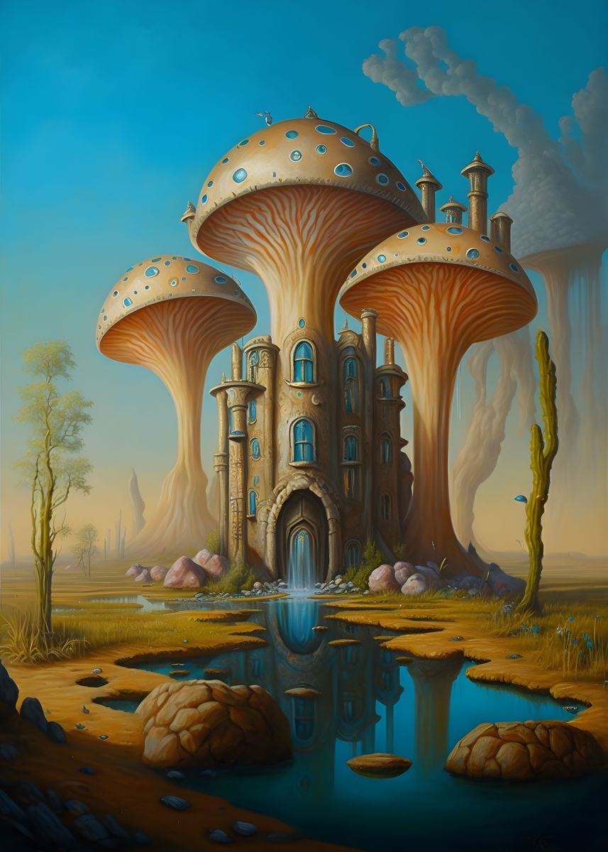 'The Mushroom Castle' Poster, picture, metal print, paint by ...