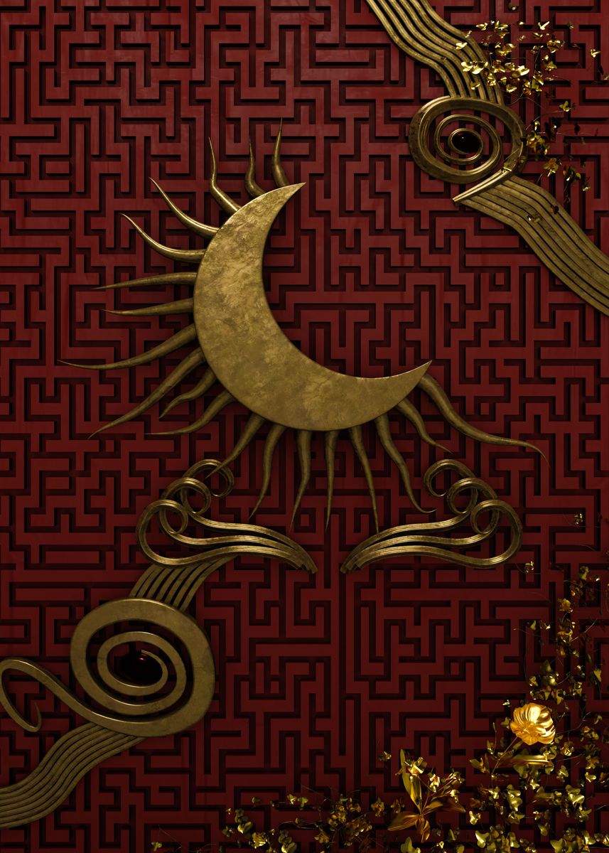 'Japanese moon pattern' Poster, picture, metal print, paint by YushiXVI ...