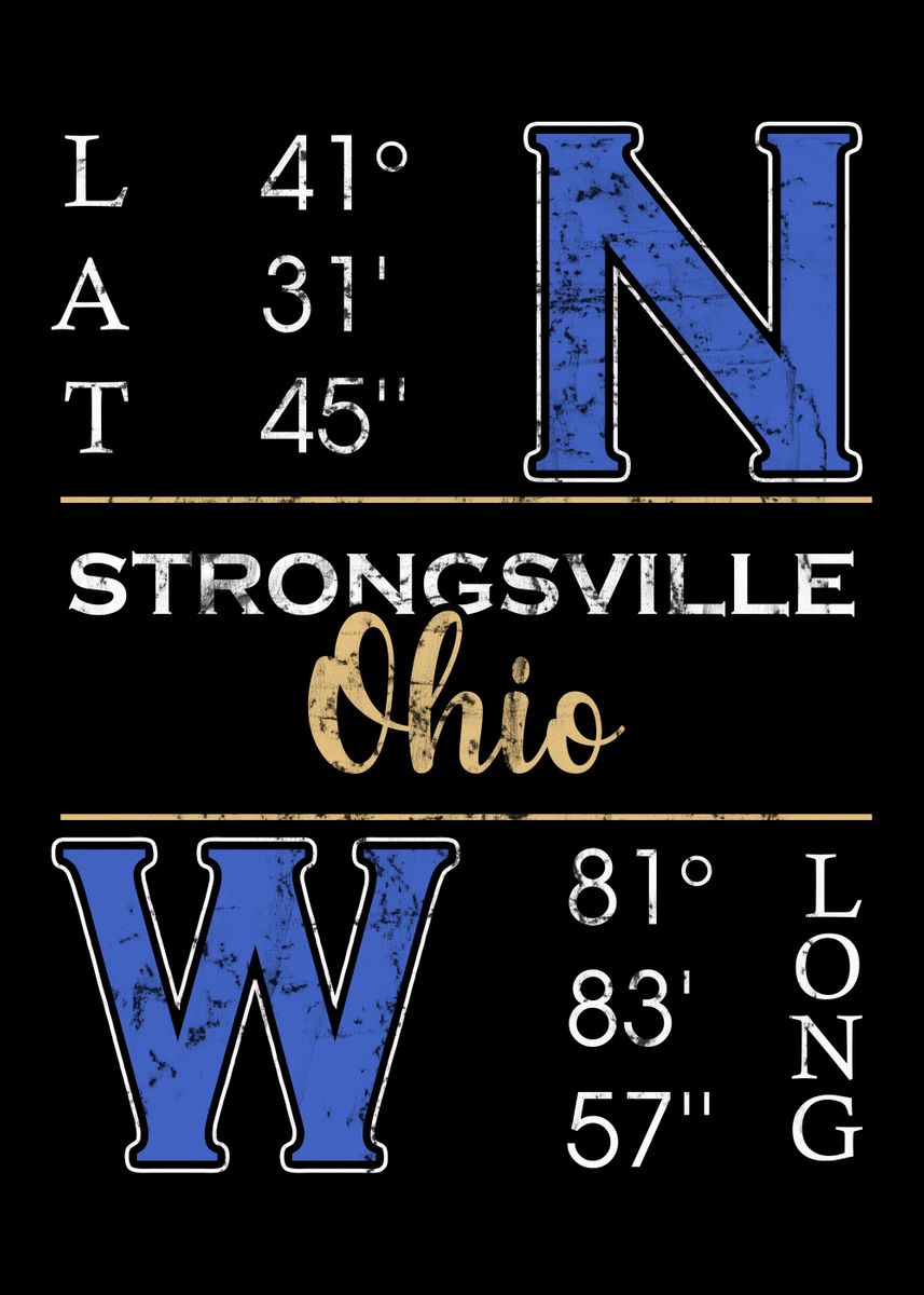 'Strongsville Ohio' Poster, picture, metal print, paint by Celia Steuber | Displate