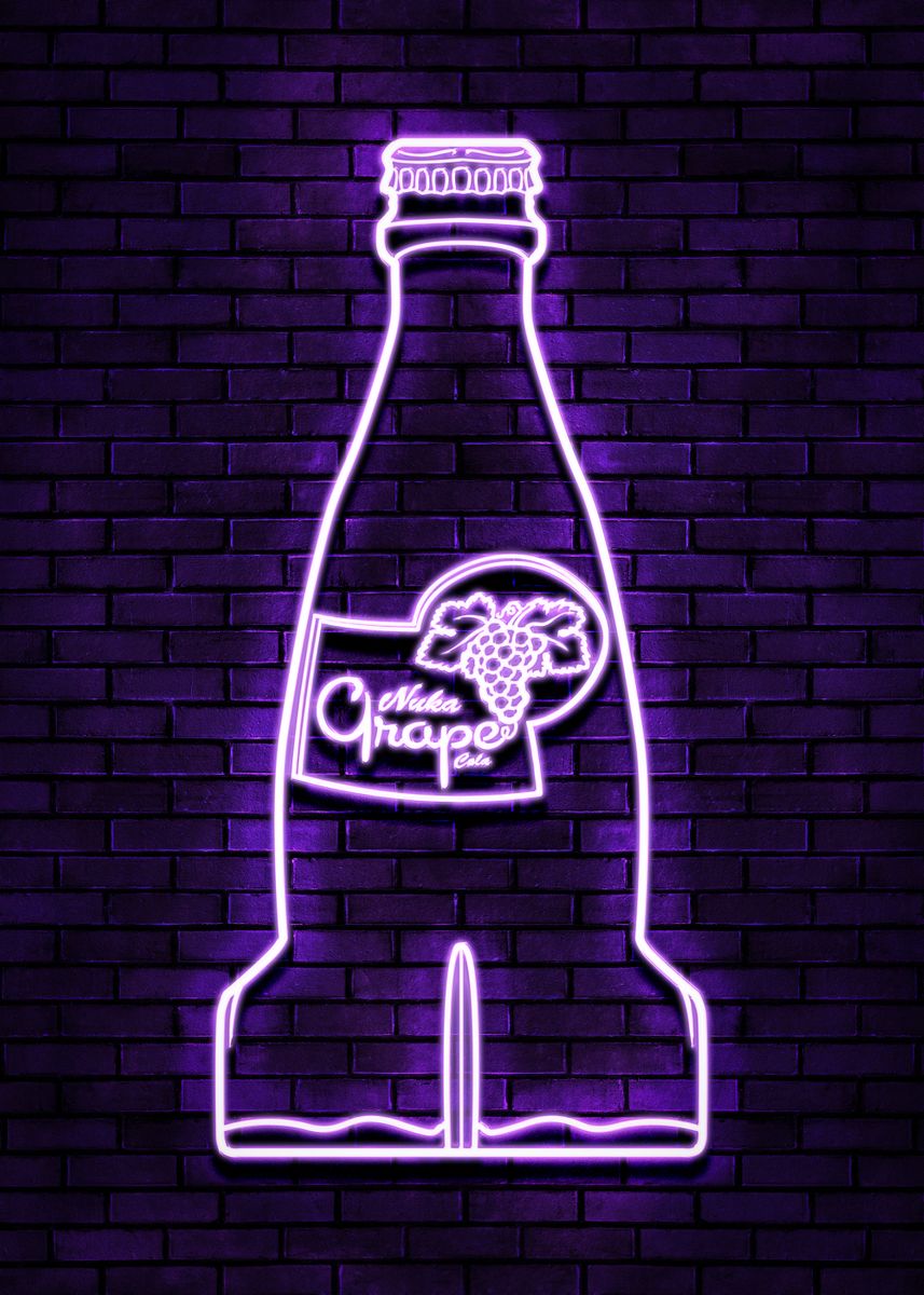 'Nuka Cola Grape' Poster, picture, metal print, paint by Fallout | Displate
