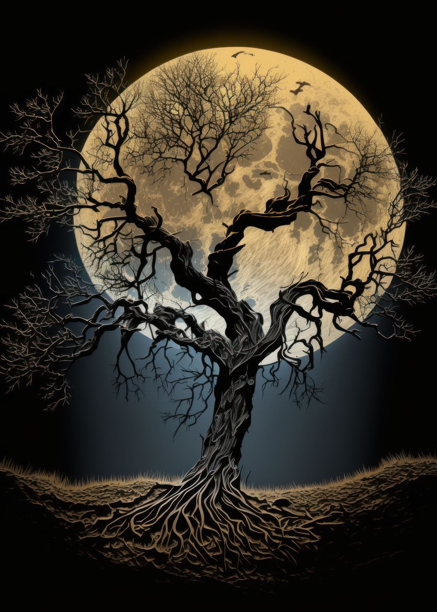 'Moonlit Shadows' Poster, picture, metal print, paint by Anxhela Sufa ...