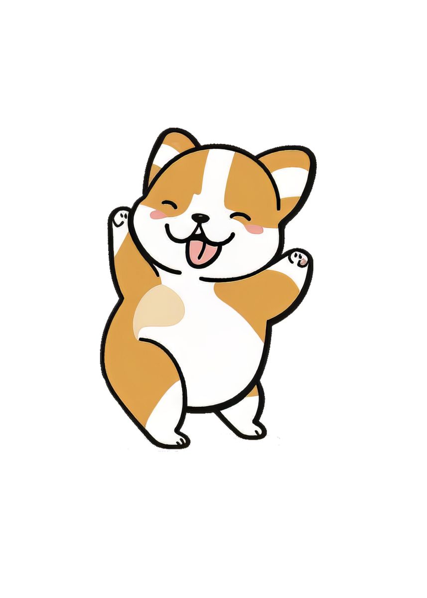 'Colorful Dog Dancing' Poster, picture, metal print, paint by Francois ...