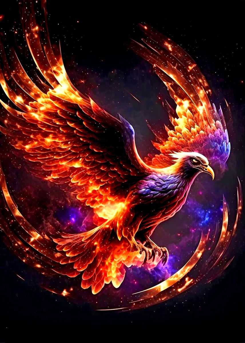 'Phoenix' Poster, picture, metal print, paint by Anie Nesta | Displate