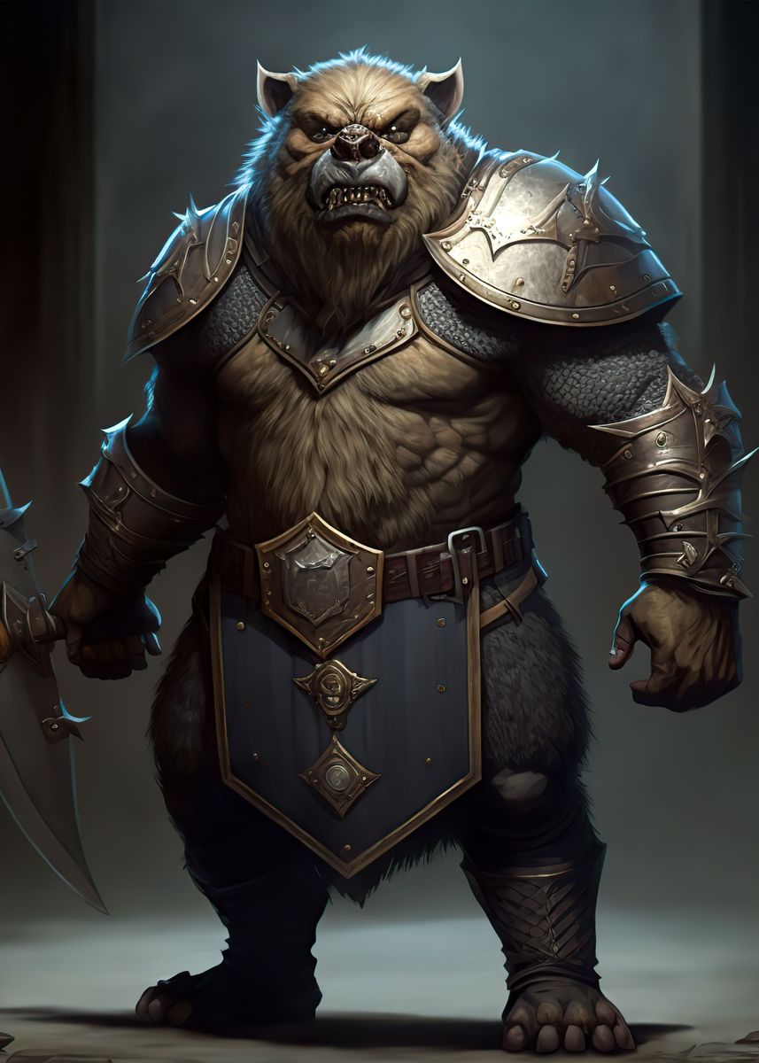 'Bear warior ' Poster, picture, metal print, paint by Sohail Rees ...