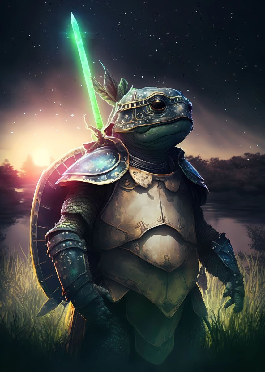 'Turtle Magical world' Poster, picture, metal print, paint by Callum ...