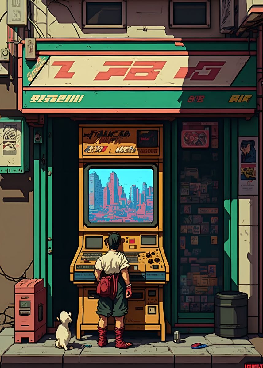 'Arcade on the Street' Poster, picture, metal print, paint by OhadOron ...