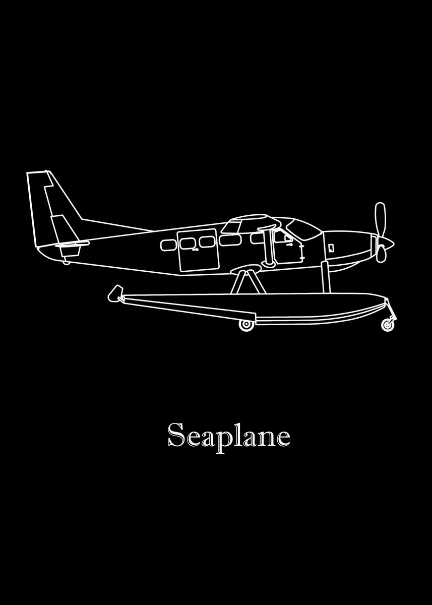 'Seaplane ' Poster, picture, metal print, paint by shiner artist | Displate