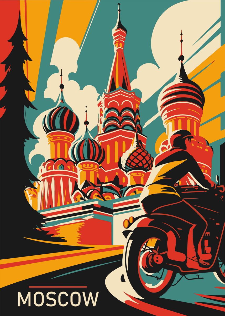 'Welcome to Moscow' Poster, picture, metal print, paint by Mootee Space ...